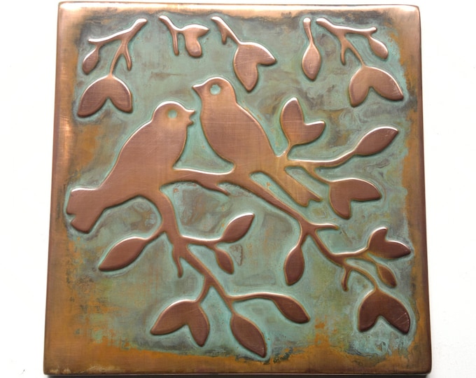Birds Decor, Rustic Decor, Green Kitchen Tile, Accent Tiles, Metal ...