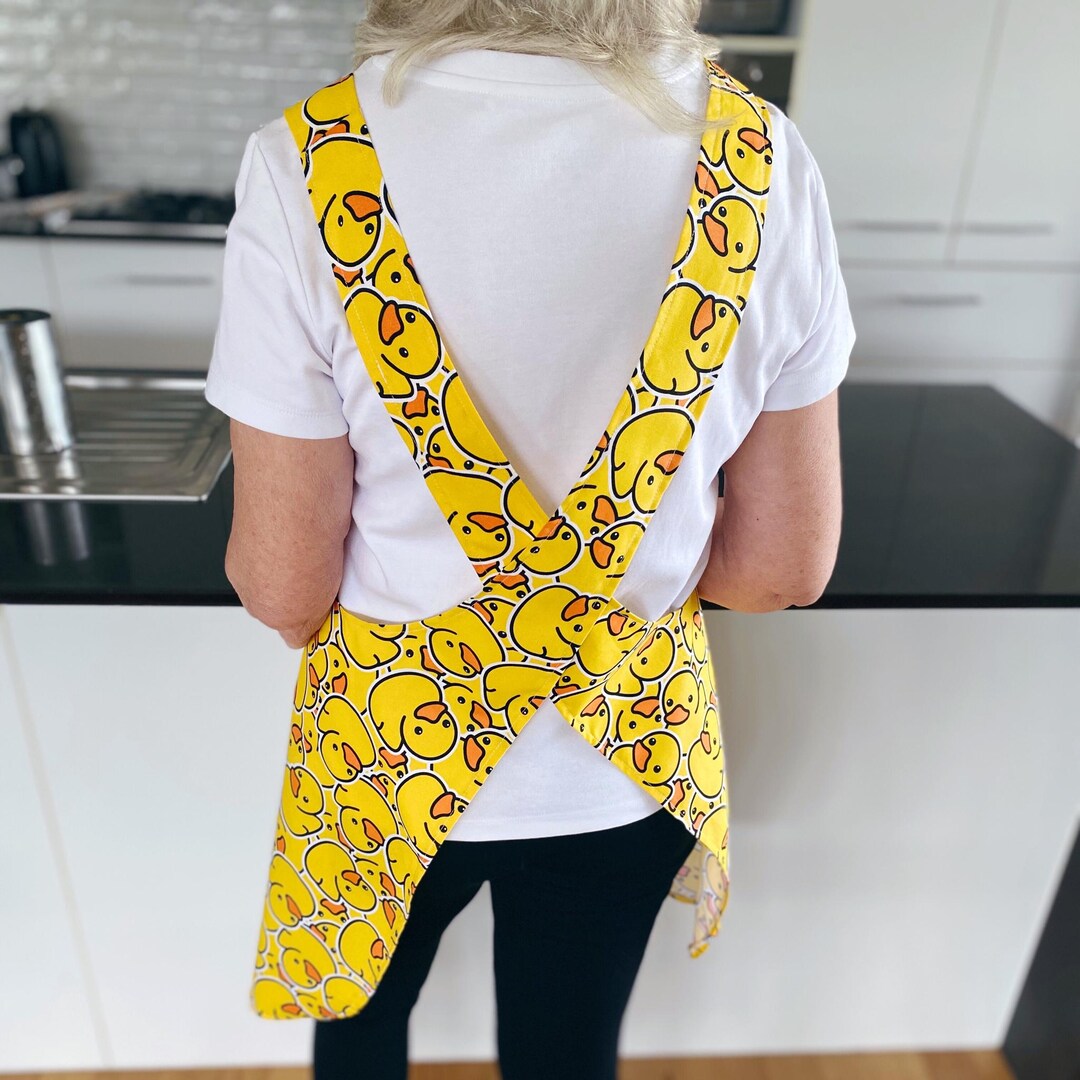 Rubber Ducks Cross Back Apron. Japanese Style Kitchen Smock. Crafting ...