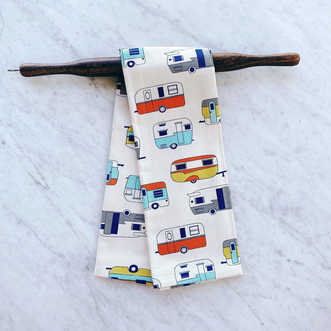 Vintage Caravans Tea Towel. Retro Caravans Dish Towel. - Etsy