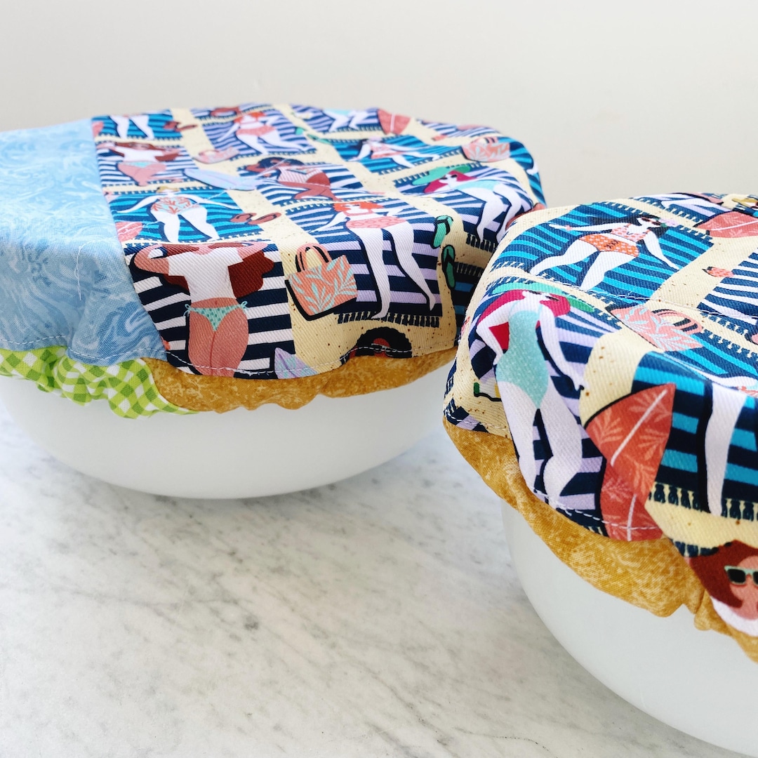 Beach Babes Reusable Fabric Bowl Covers. Set of Two: 1 X Large, 1 X ...