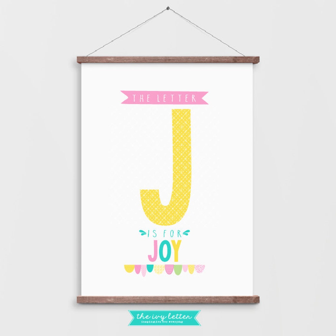 The Letter J is for Joy Poster Alphabet Design Digital | Etsy