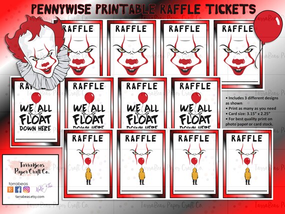Pennywise It Scary Clown Killer Clown Halloween Raffle & Blank - Etsy