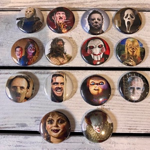 Horror Movie Buttons Horror Pins Themed Mini's Pinback - Etsy UK