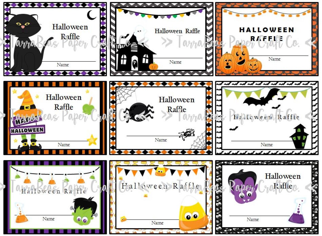 Halloween Theme Raffle Tickets V2 Printable - Instant Download - Etsy