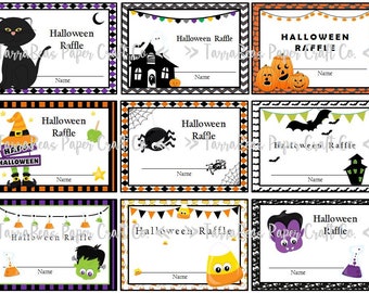Halloween Theme Raffle Tickets Printable Instant Download - Etsy