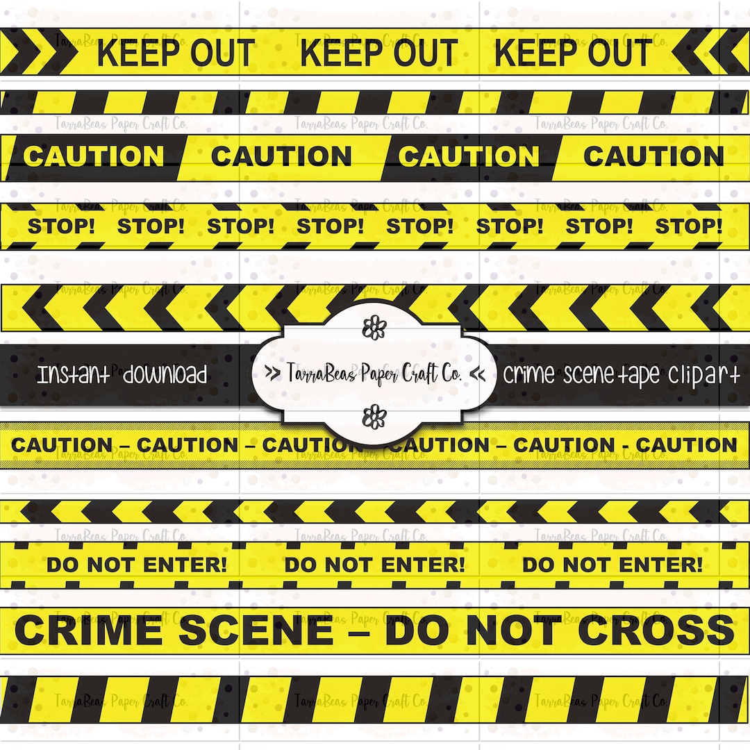 Crime Scene CSI Tape Clip Art / Police Line Tape / Danger Clipart for ...
