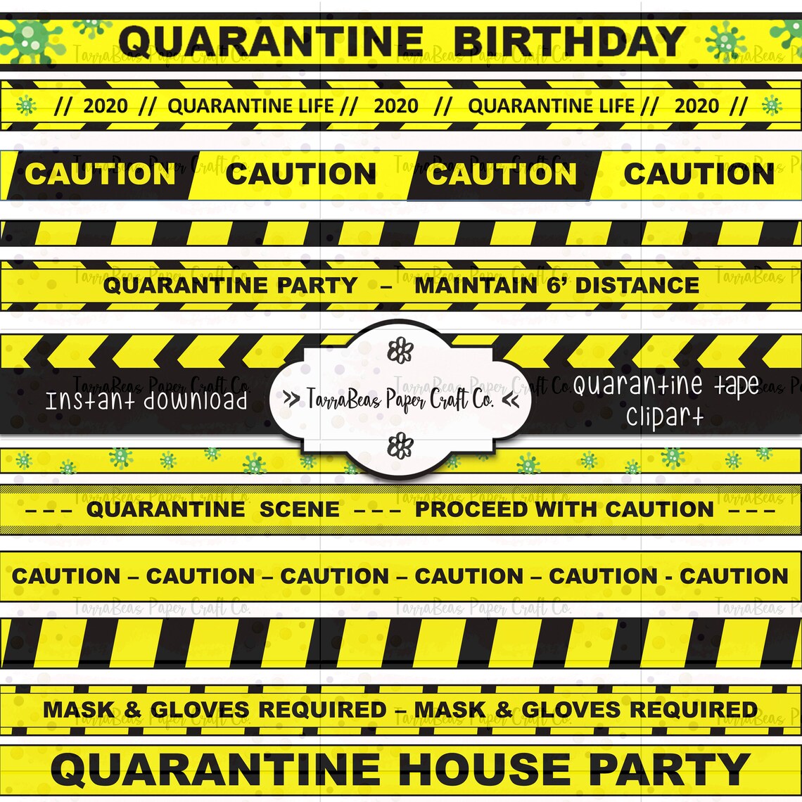 Quarantine Birthday Clip Art / Quarantine Scene Police Line Tape ...
