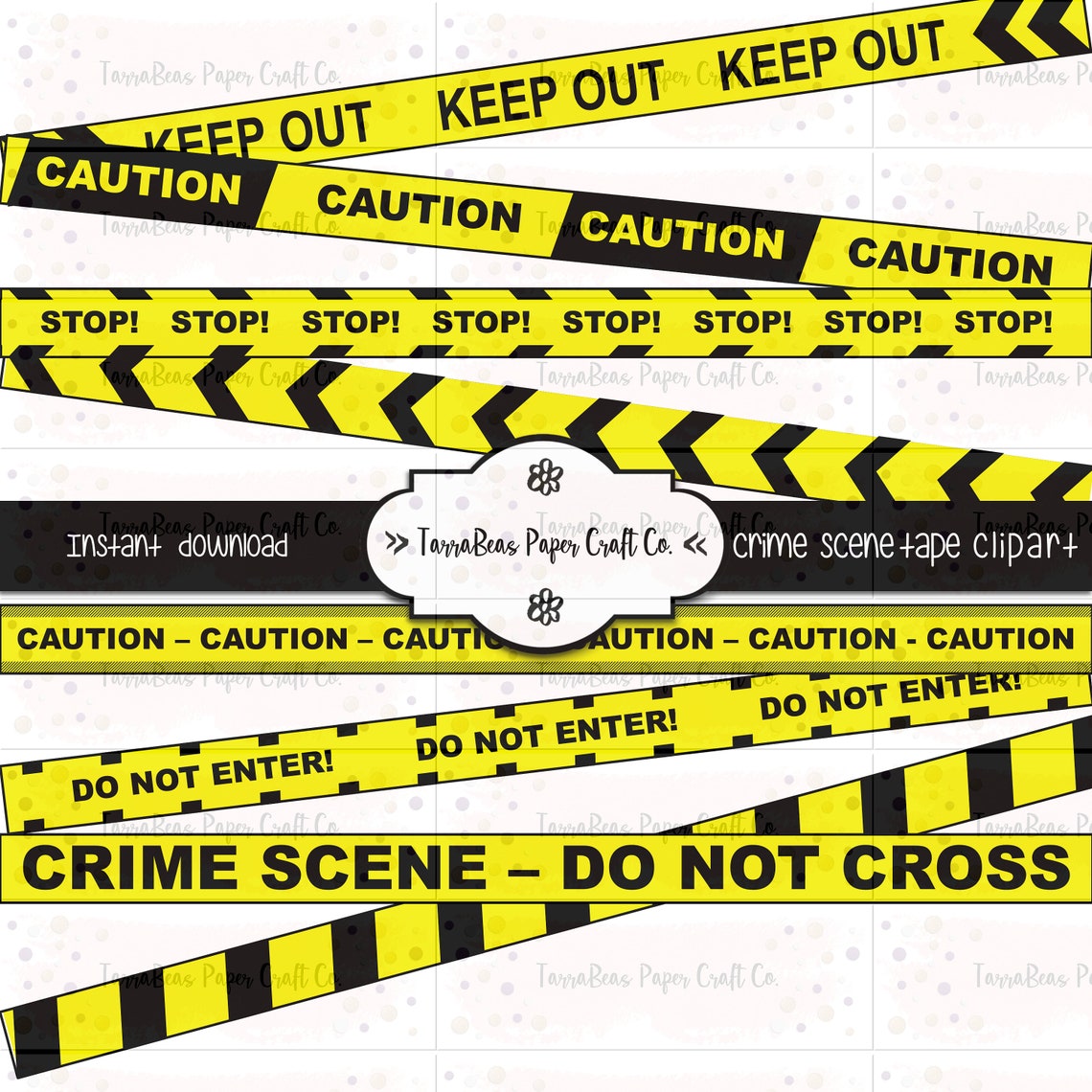 Crime Scene CSI Tape Clip Art / Police Line Tape / Danger | Etsy Australia