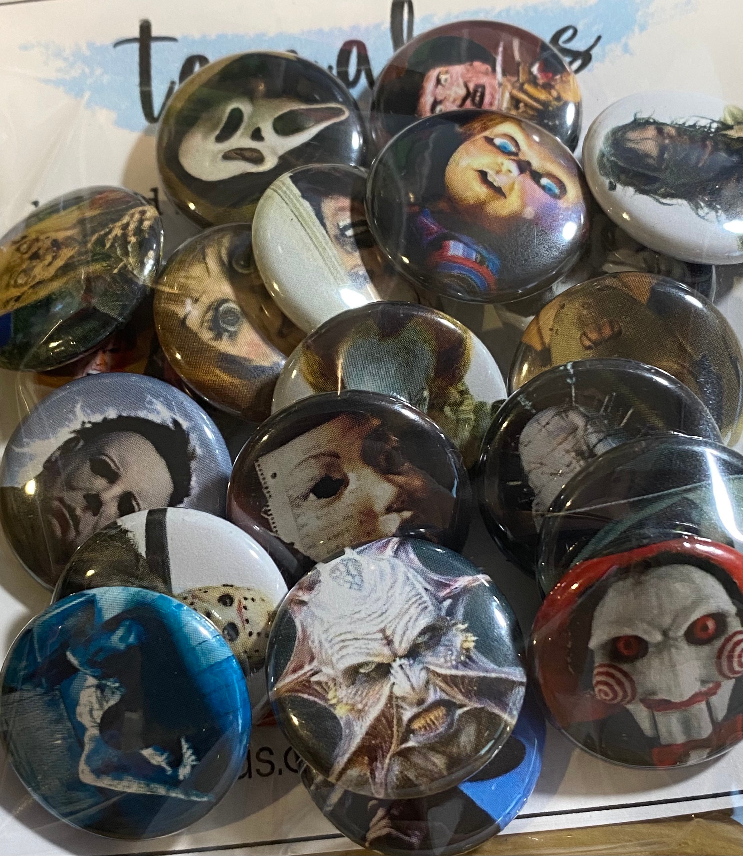 Horror Movie Buttons Horror Pins Themed Mini's Pinback - Etsy