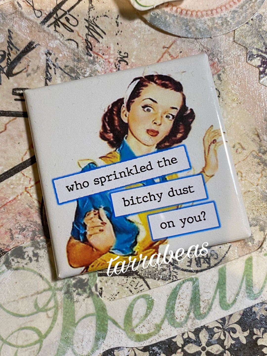 Funny Magnet Fridge Magnet 091 Vintage Inspired Image Bitchy Dust - Etsy