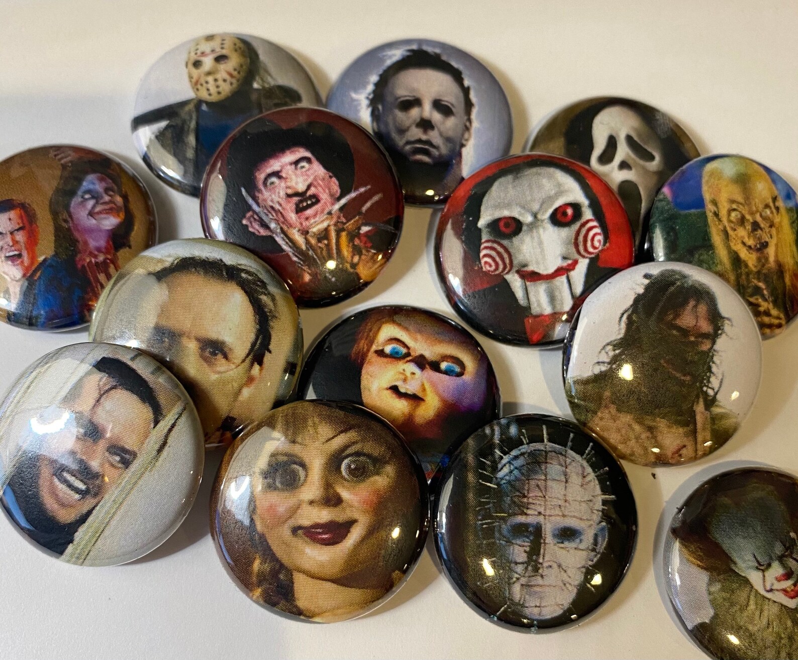 Horror Movie Buttons Horror Pins Themed Mini's Pinback - Etsy UK