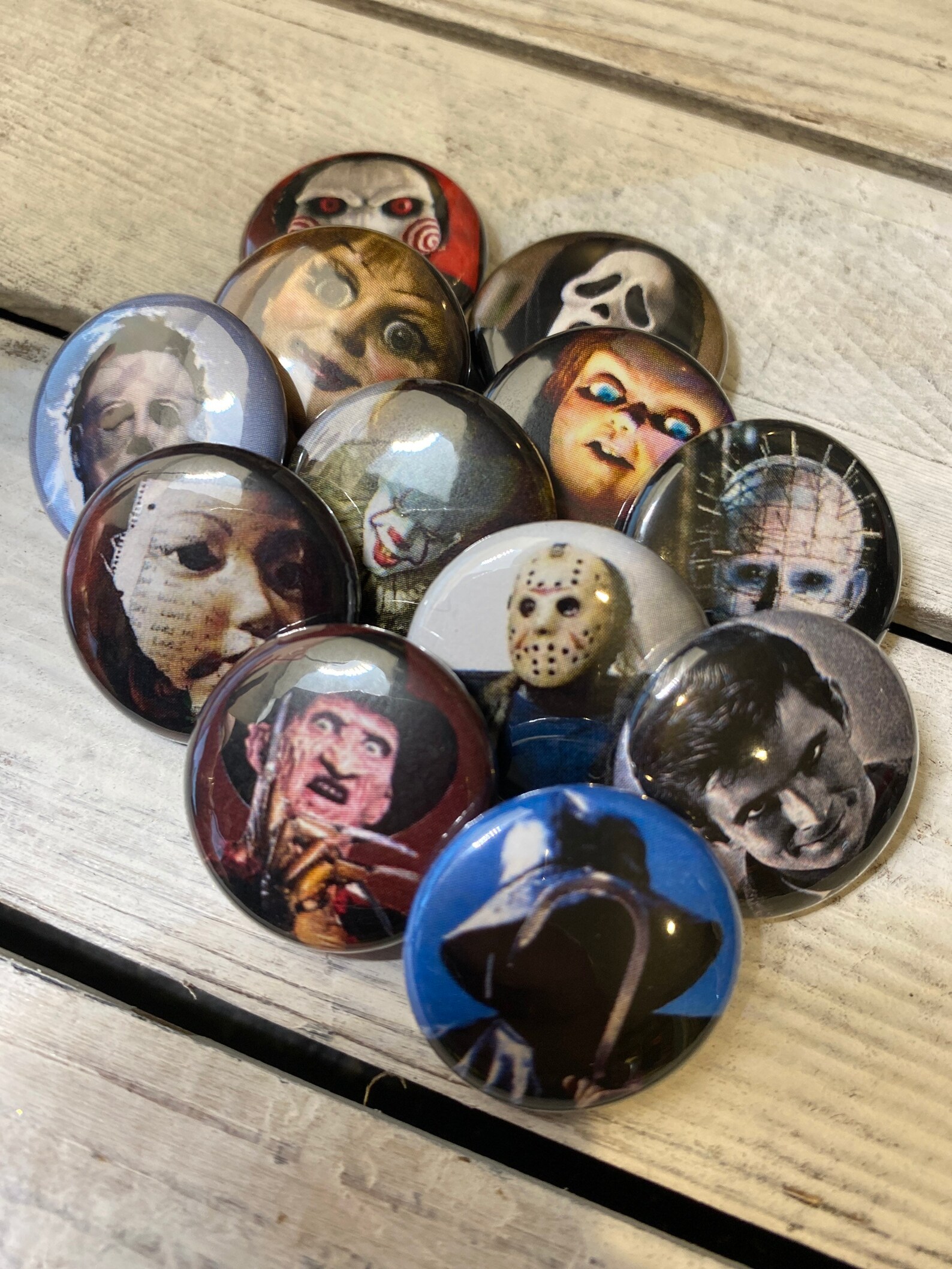 Horror Movie Buttons Horror Pins Themed Mini's Pinback - Etsy UK