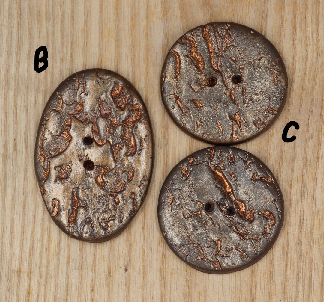 Natural Texture Button Sets- Textured With Tree Bark, Shells, Leaves in ...