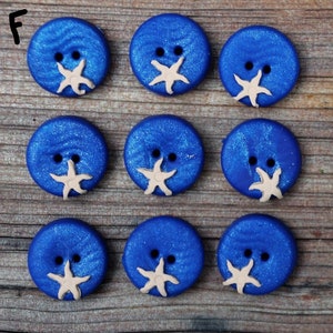 Beach Buttons, Turtle and Starfish Buttons, Unique Handmade Polymer ...