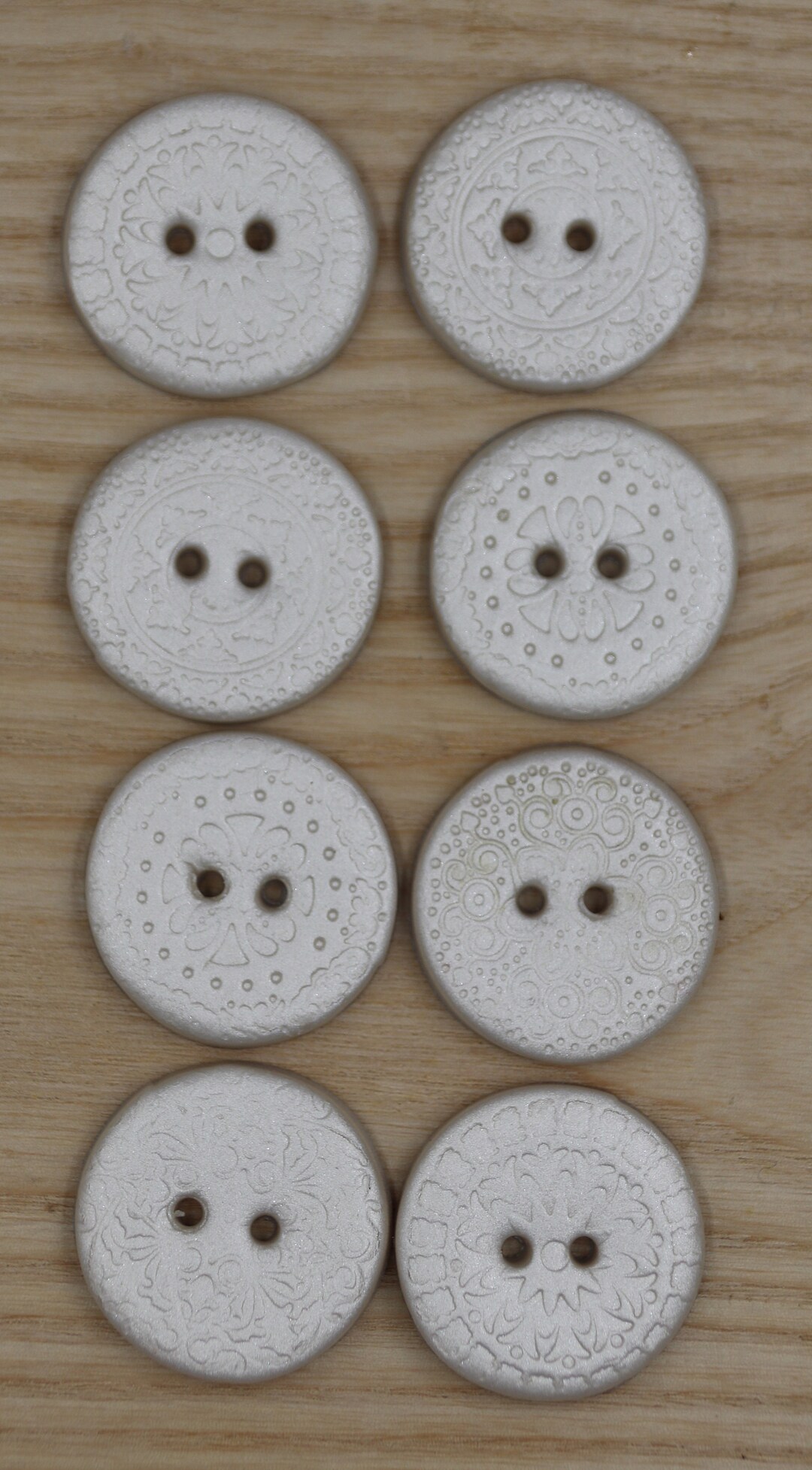 Unique 1” Handmade Button Sets: Textured Pearl White or Cream/champagne ...