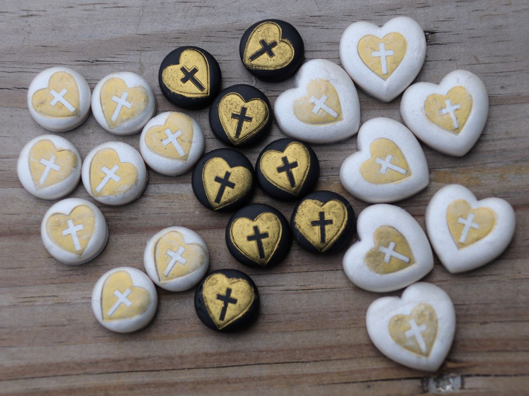 Cross Buttons, Shank Style Religious Buttons in 1/2", 3/4", 1". Heart ...