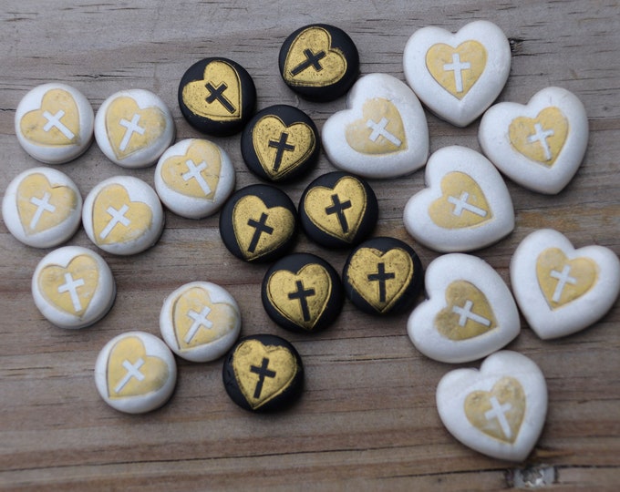 Cross Buttons, Shank Style Religious Buttons in 1/2", 3/4", 1". Heart ...