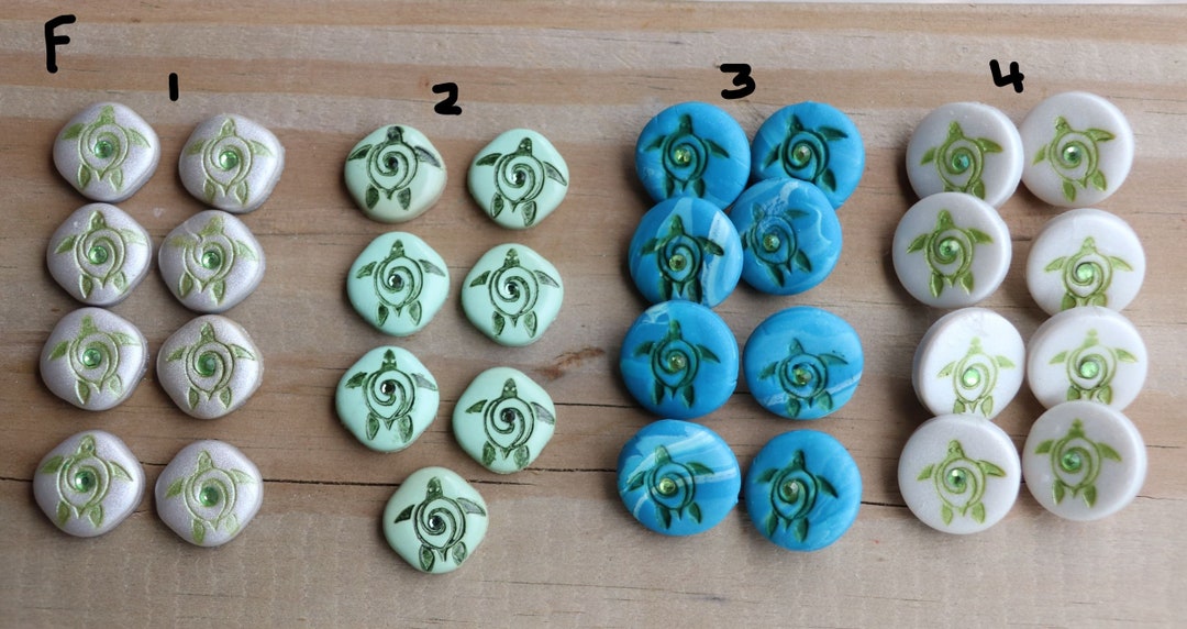 Polymer Clay Turtle Button Sets: Variety of Colors & Sizes - Etsy
