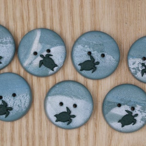 Beach Buttons, Turtle and Starfish Buttons, Unique Handmade Polymer ...