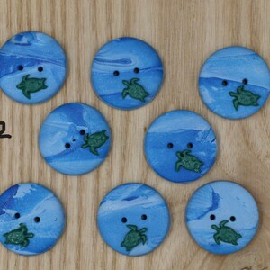 Beach Buttons, Turtle and Starfish Buttons, Unique Handmade Polymer ...