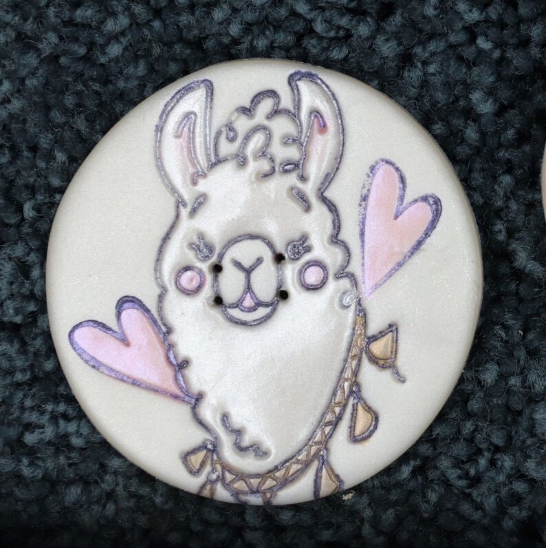 Llama & Sheep Buttons Llama Love You Embellishment Sheep | Etsy