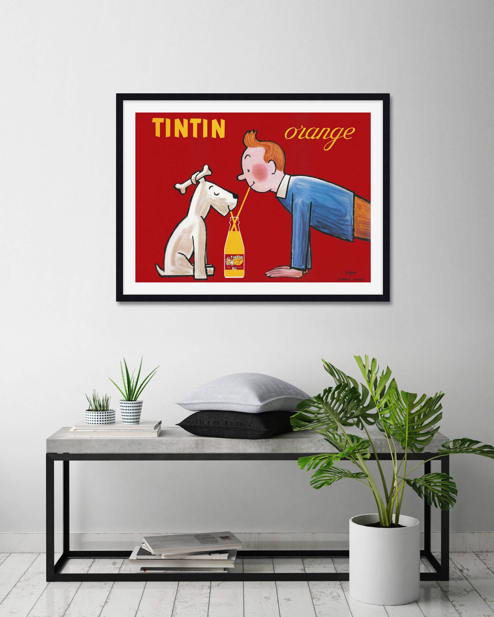 Tintin Orange Soda Vintage Poster, Tintin Snowy Drinking Poster, Tintin ...