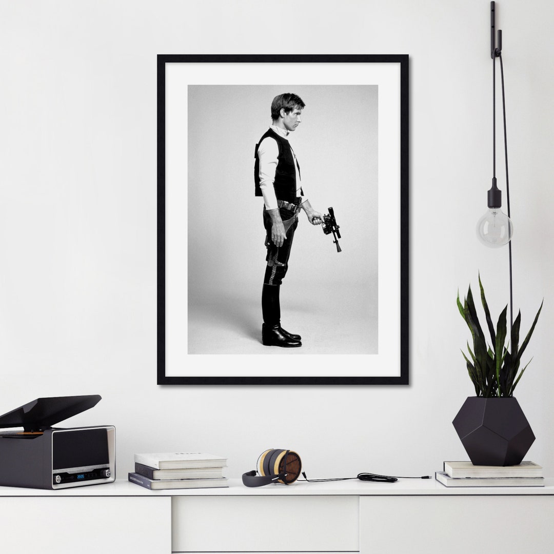 Han Solo Art Print, Han Solo Photograph Black and White, Vintage Star ...