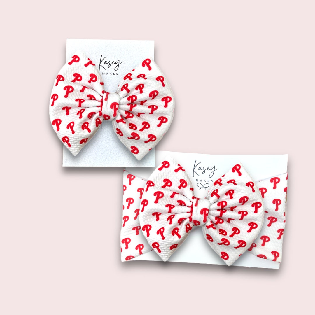 Philadelphia Phillies Hair Bows | Phillies Inspired Baseball Bows ...