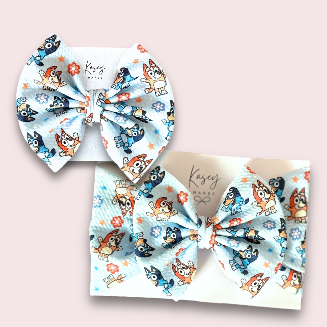BLUEY Inspired Hair Bows | BLUEY and BINGO Inspired Girls Bows ...