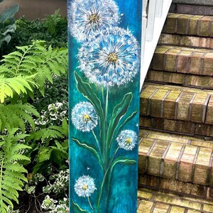 Dandelion Welcome Sign: Hand Painted Porch Leaner, Spring and Summer ...