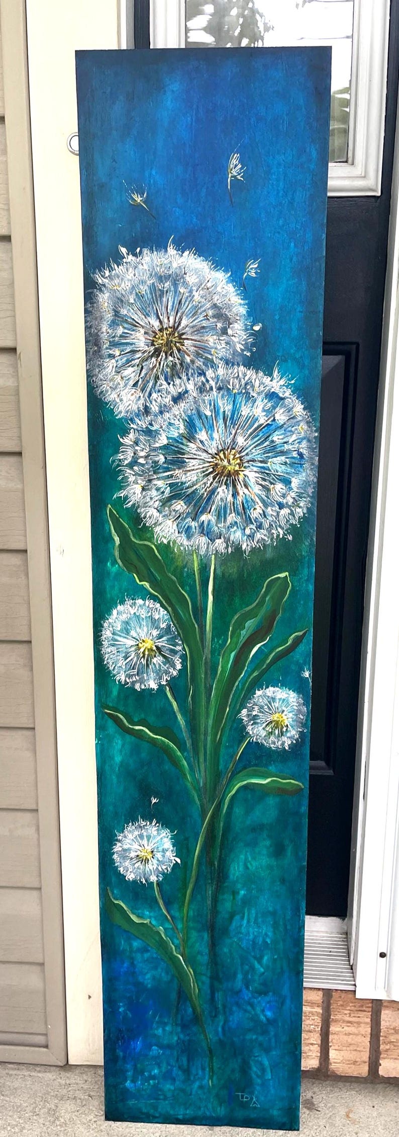 Dandelion Welcome Sign: Hand Painted Porch Leaner, Spring and Summer ...