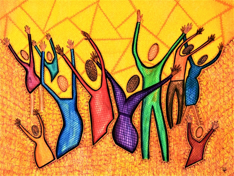 Abstract Worship Wall Art / Worship Print/ Watercolor & Ink / - Etsy