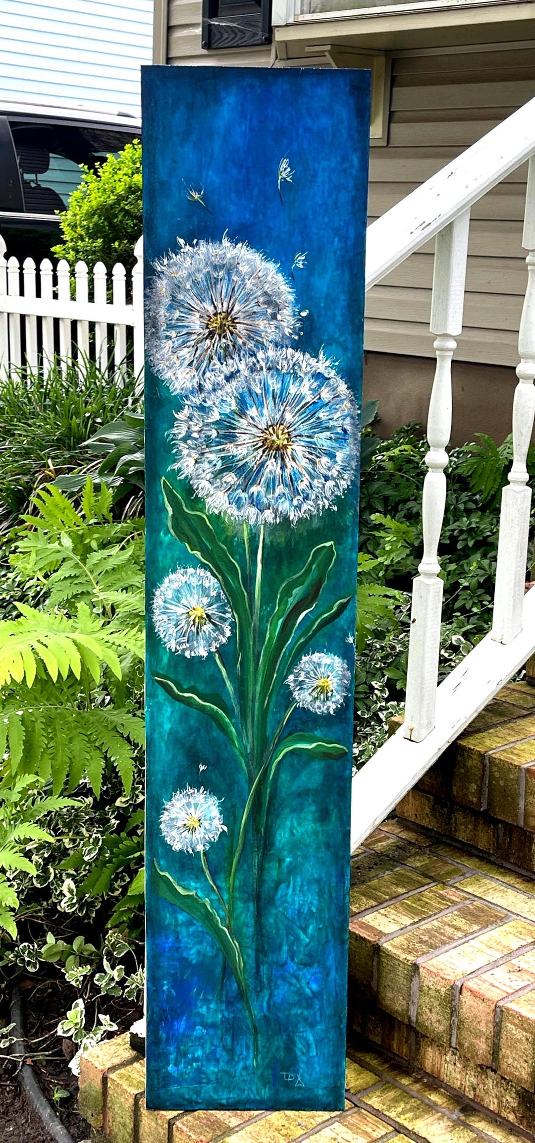 Dandelion Welcome Sign: Hand Painted Porch Leaner, Spring and Summer ...
