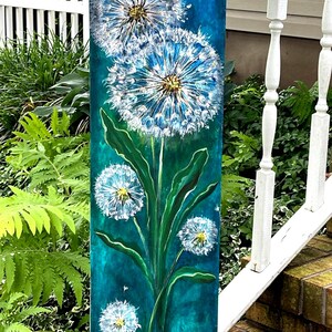 Dandelion Porch Board- Welcome Sign- Hand Painted Flower on Wood ...