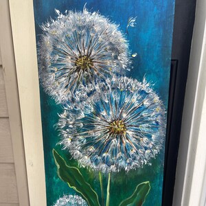Dandelion Welcome Sign: Hand Painted Porch Leaner, Spring and Summer ...