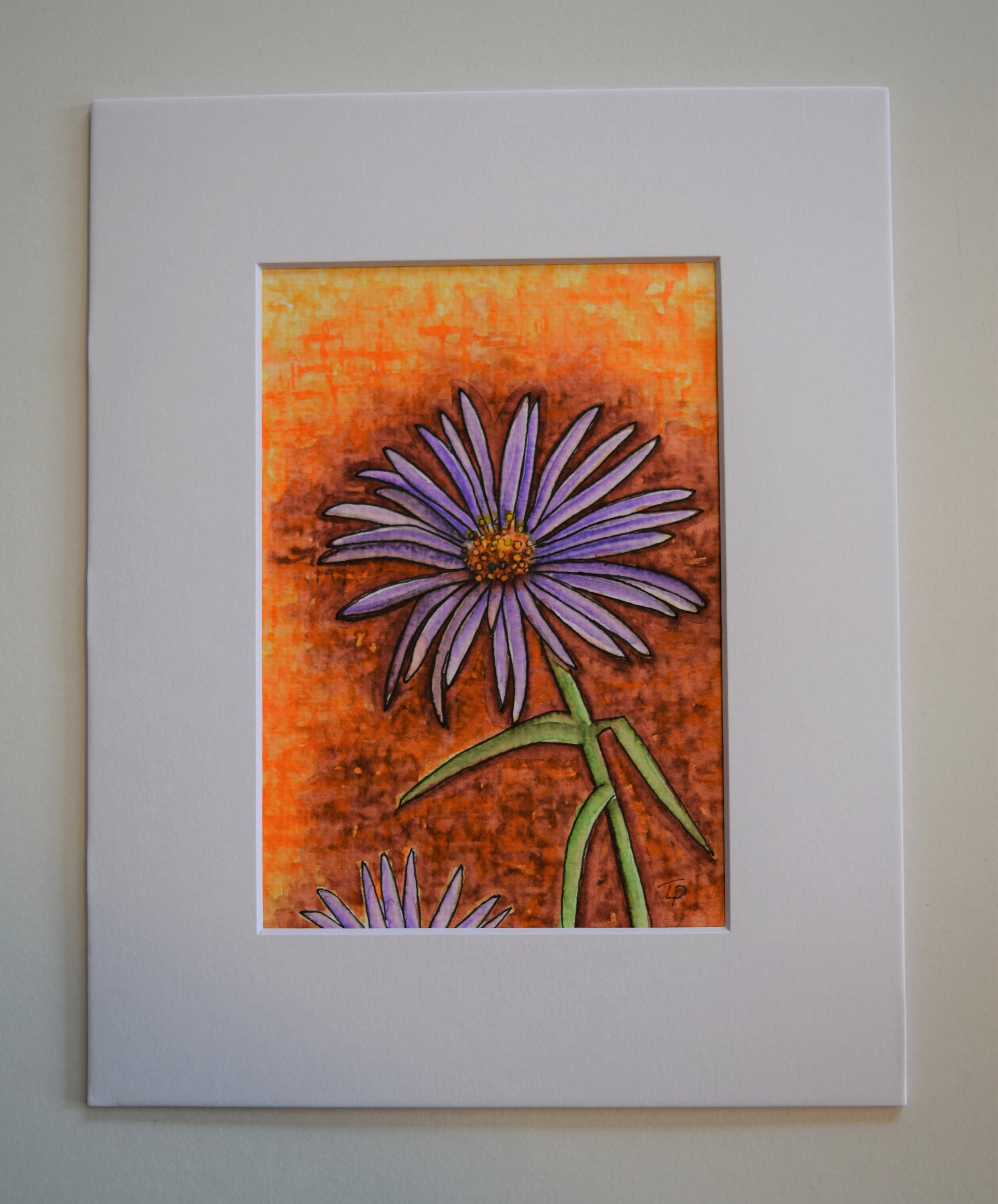 Aster Flower Watercolor Painting Framed Original/ prints Available ...