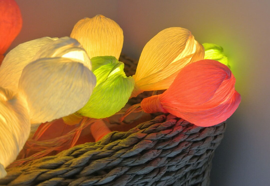 String Lights and Lighting, 20 LED Bulbs Flower Garland, Wedding Decor ...