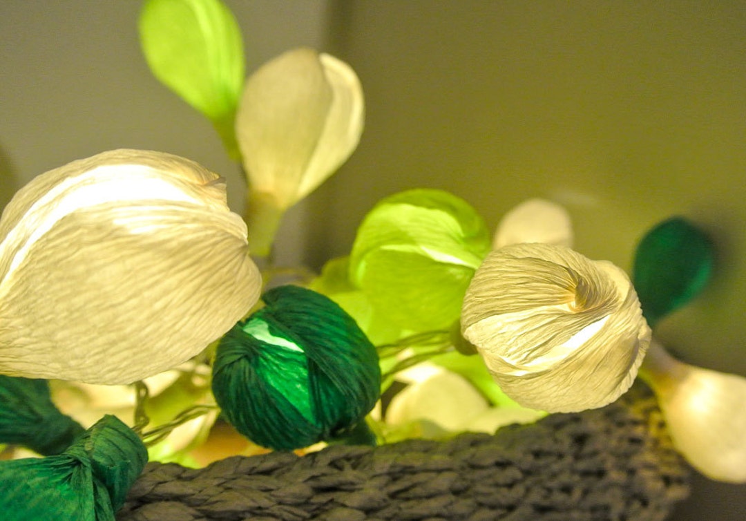 Handmade String Lights, Fairy Lights, 20 LED Bulbs Flower Garland ...