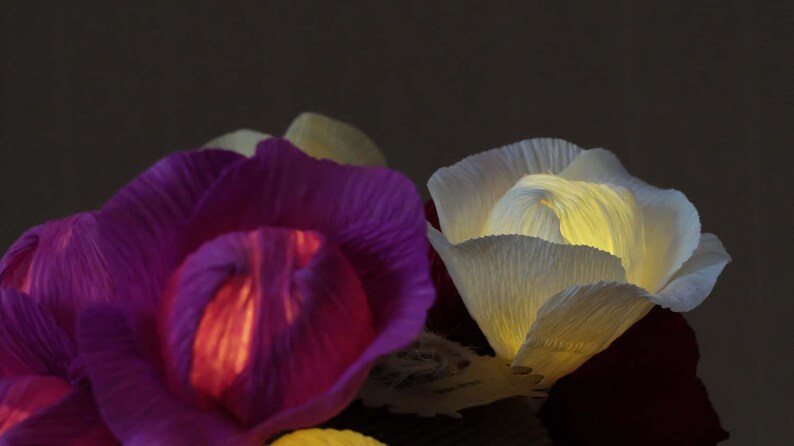 HANDMADE Roses String Lights, Lights Garland, Flower Lights Garland ...
