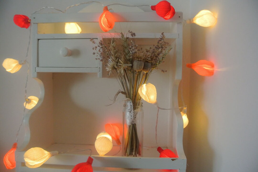 20 LED Bulbs Flower Garland, Wedding Decor, Wedding Lights, Lights ...