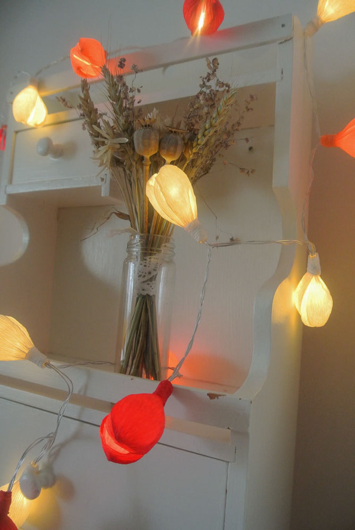 20 LED bulbs Flower garland Wedding decor Wedding lights | Etsy