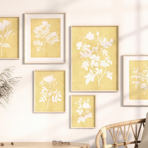 Yellow Prints Wall Art Print Printable Yellow Set of - Etsy