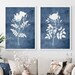 Floral Botanical Print Blue, Navy Blue Flower Poster, Blue Floral Wall ...