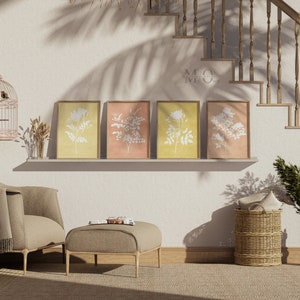 Yellow Floral Wall Art, Colorful Printable Decor, Gaudy Botanical Print ...