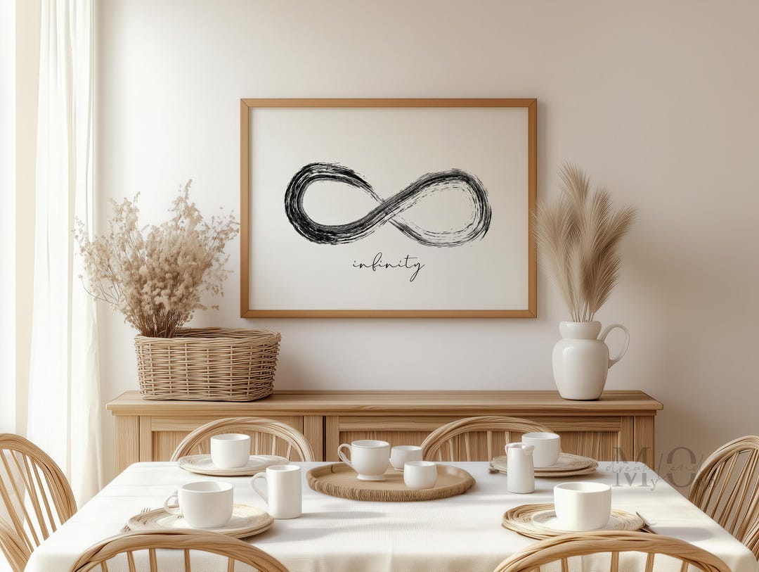 Minimalist Infinity Symbol Art Print: Black Line, Eternity Poster ...