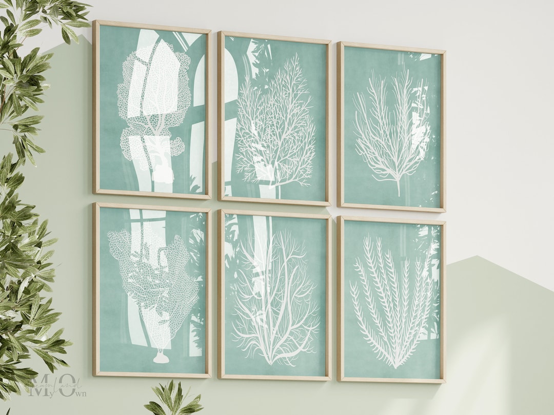 Teal Coastal Wall Art, Hamptons Wall Art Blue, Turquoise Coral Poster ...