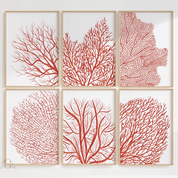 Red Coral Print - Etsy