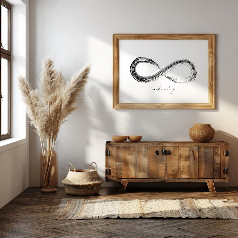 Minimalist Infinity Symbol Art Print: Black Line, Eternity Poster ...