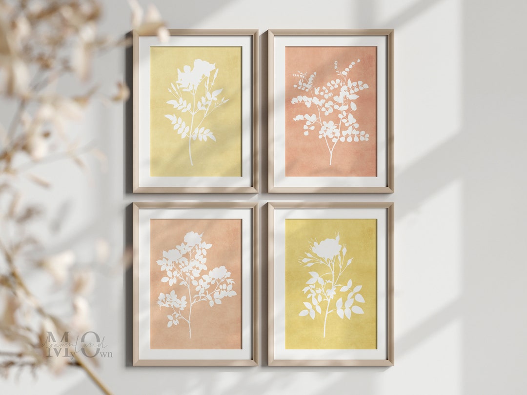 Yellow Floral Wall Art, Colorful Printable Decor, Gaudy Botanical Print ...