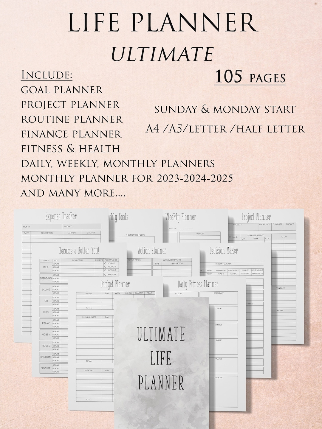 Life Planner Printable Ultimate Life Planner Life Goal - Etsy Canada